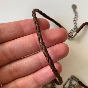 XC | Jewelry | Boho Brown Leather Love Cherish Charm Necklace | Poshmark